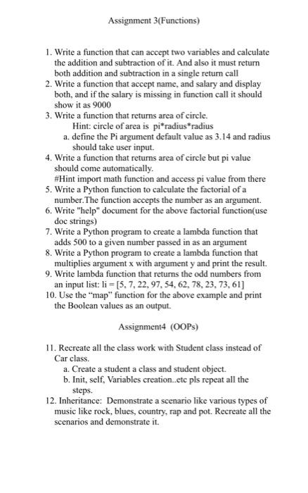 Solved Assignment 3functions 1 Write A Function That Can 0852