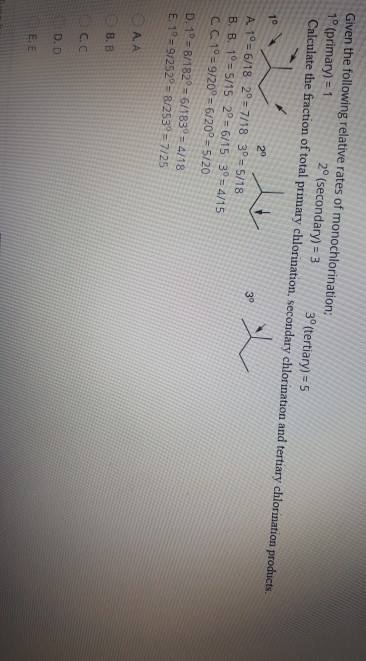 Solved Given the following relative rates of | Chegg.com