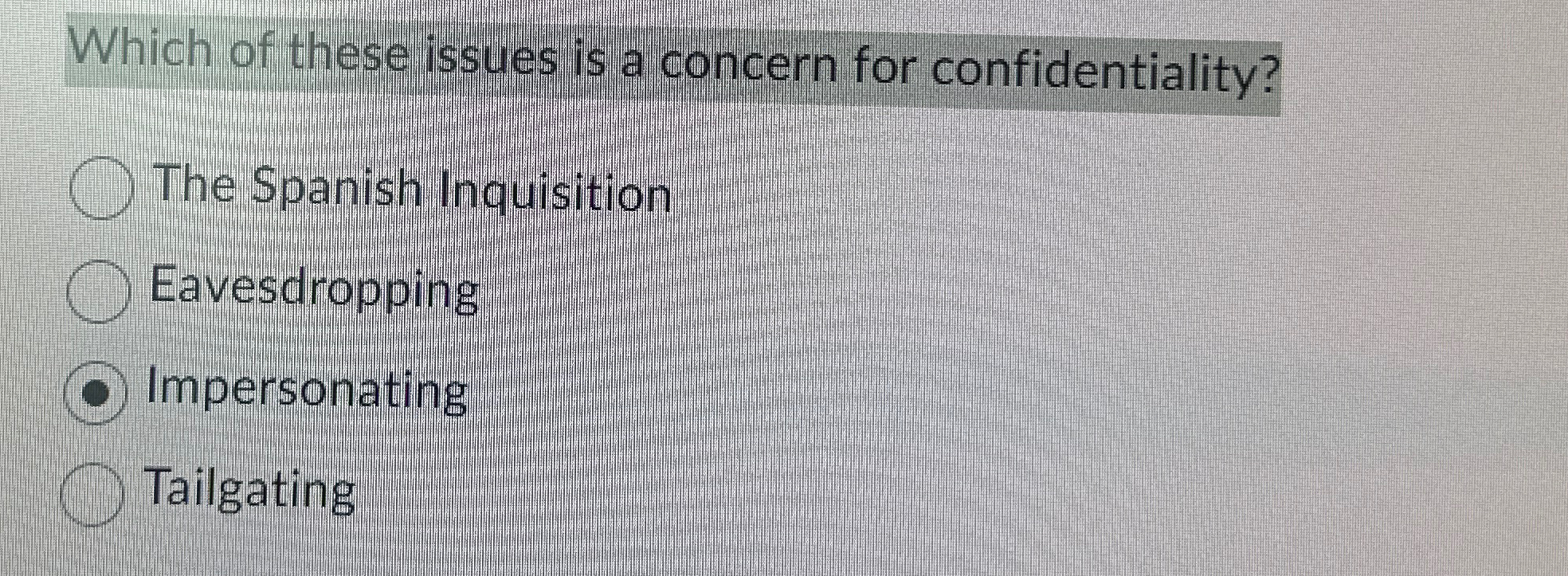 Solved Which of these issues is a concern for | Chegg.com
