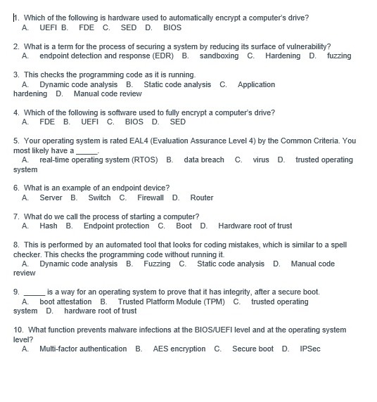 SolveallpartsWhich of the following is hardware used | Chegg.com