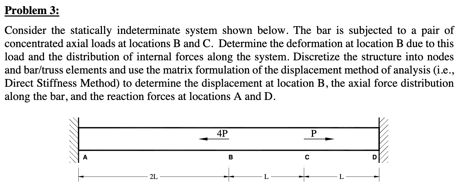 Solved by an EXPERT Problem 3:Consider the statically indeterminate | Chegg.com