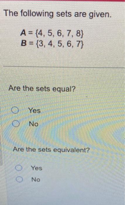 Solved The following sets are given. | Chegg.com