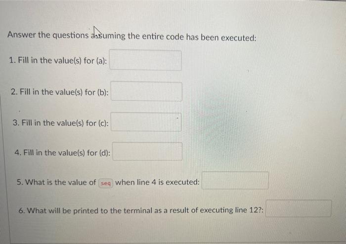 Solved Fill in the blanks for the environment diagram shown | Chegg.com