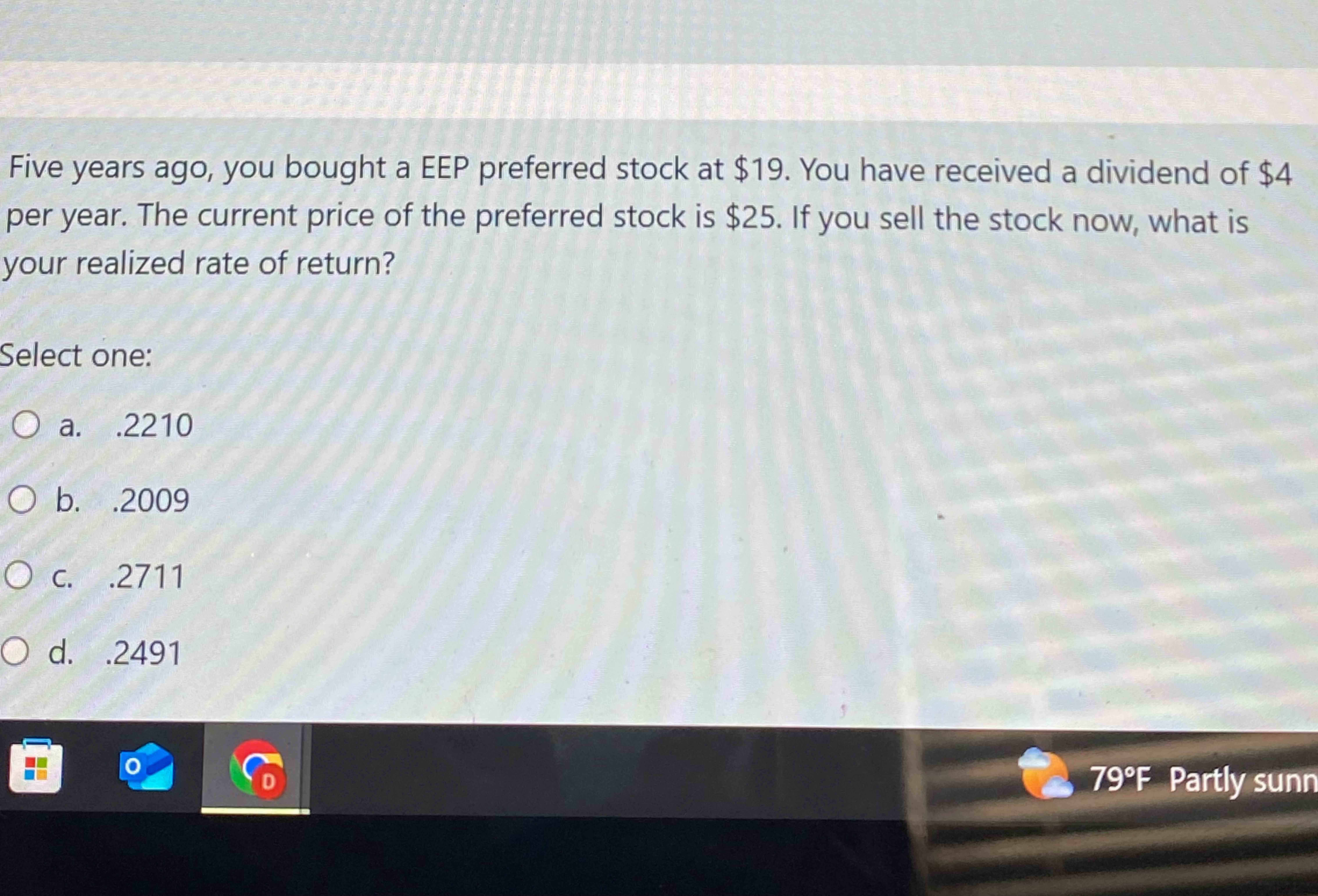 Solved Five years ago, you bought a EEP preferred stock at | Chegg.com