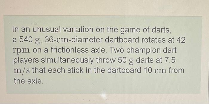 Solved In an unusual variation on the game of darts, a 540 | Chegg.com