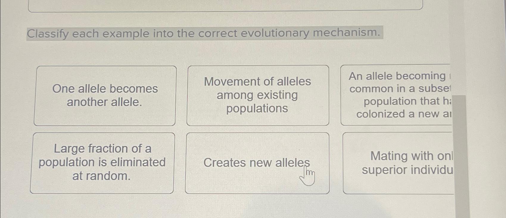 Solved Classify each example into the correct evolutionary | Chegg.com Solved Classify each example into the correct evolutionary | Chegg.com