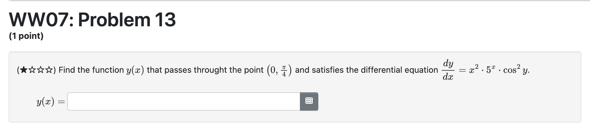Solved Ww07 Problem 131 ﻿point↶↶ ﻿find The Function 