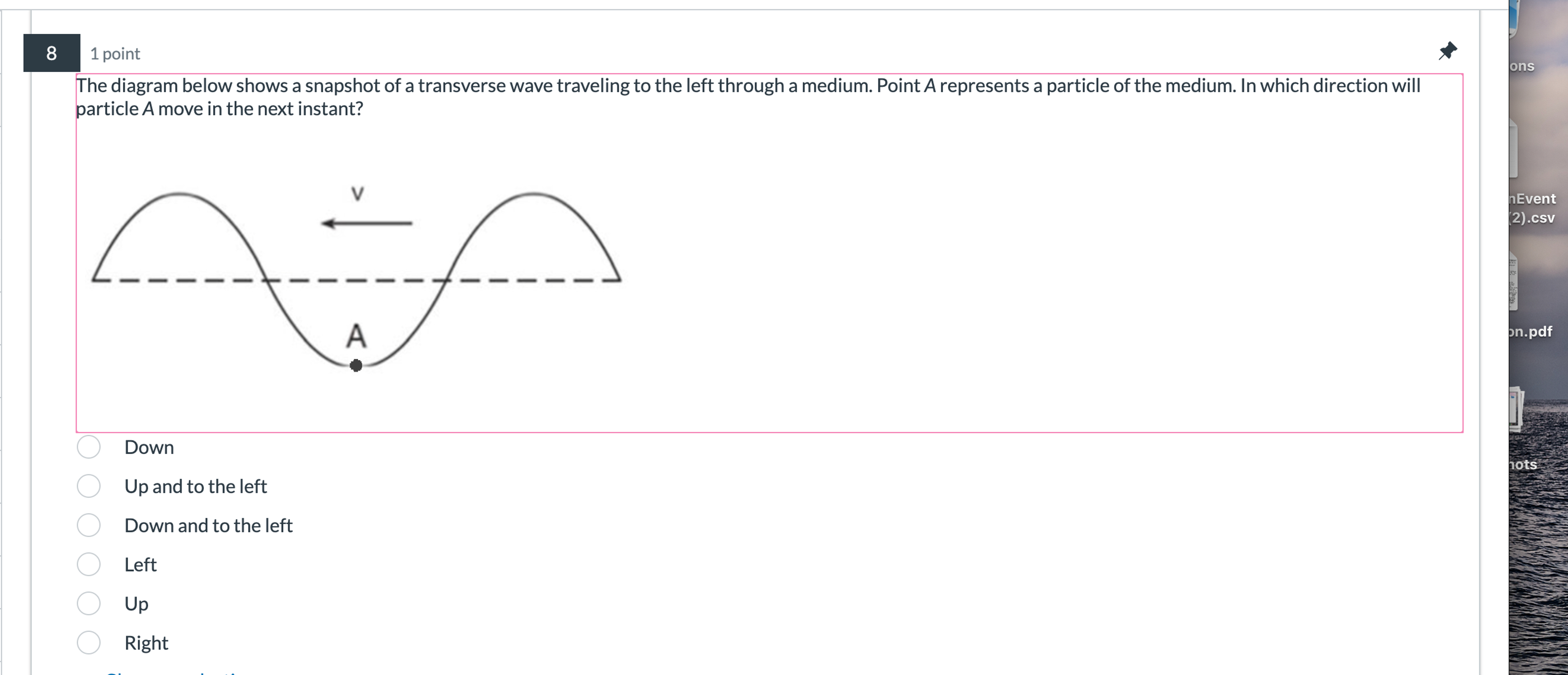 Solved The diagram below shows a snapshot of a transverse | Chegg.com
