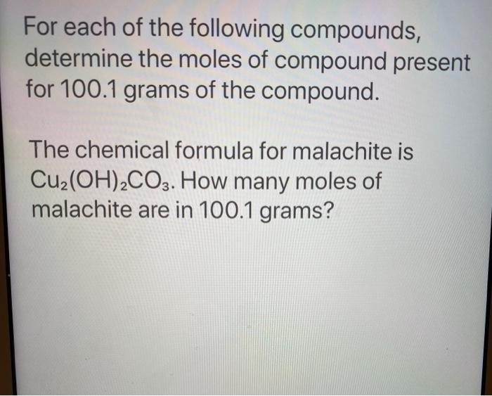 Solved For Each Of The Following Compounds Determine The