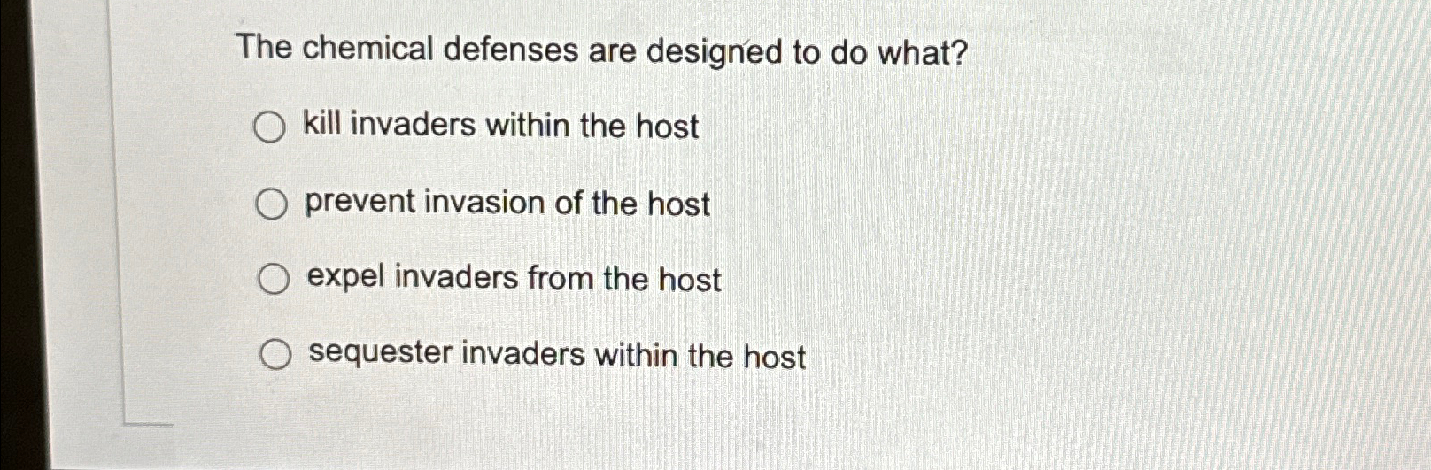 Solved The chemical defenses are designed to do what?kill | Chegg.com