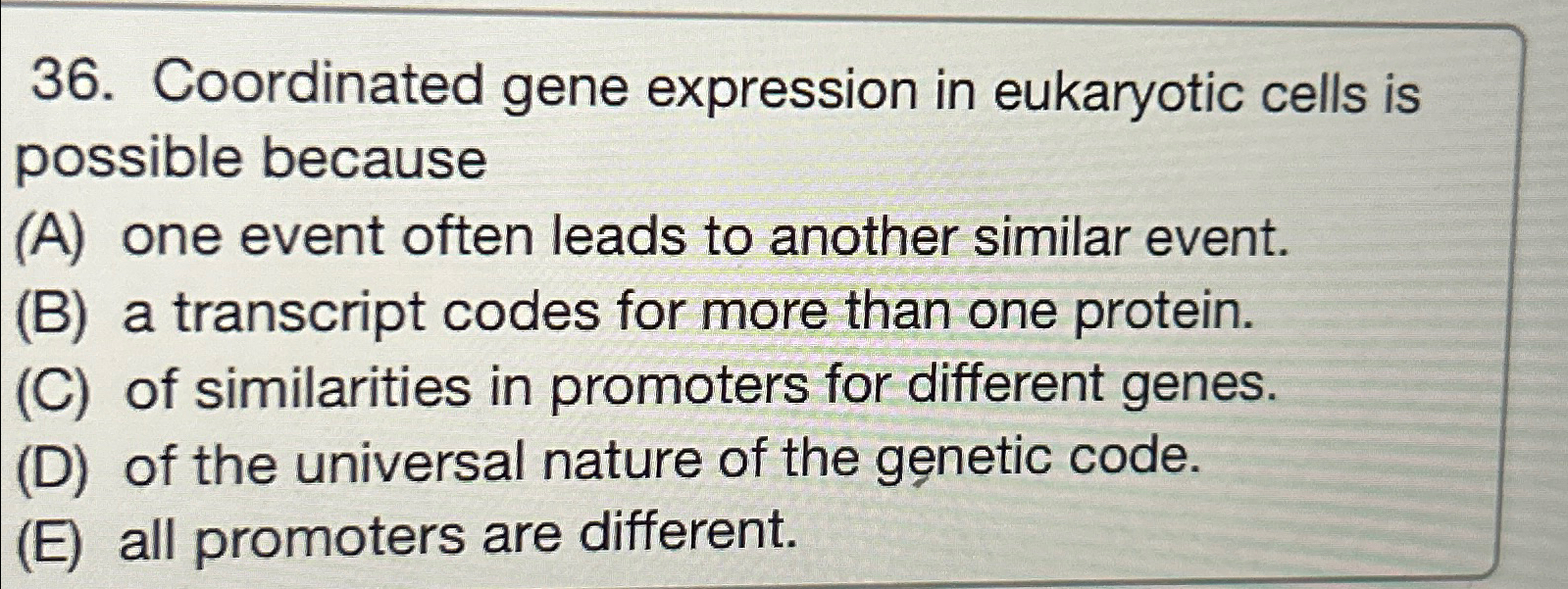 Solved Coordinated gene expression in eukaryotic cells is | Chegg.com