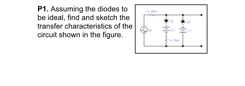 Solved P1. ﻿Assuming the diodes tobe ideal, find and sketch | Chegg.com