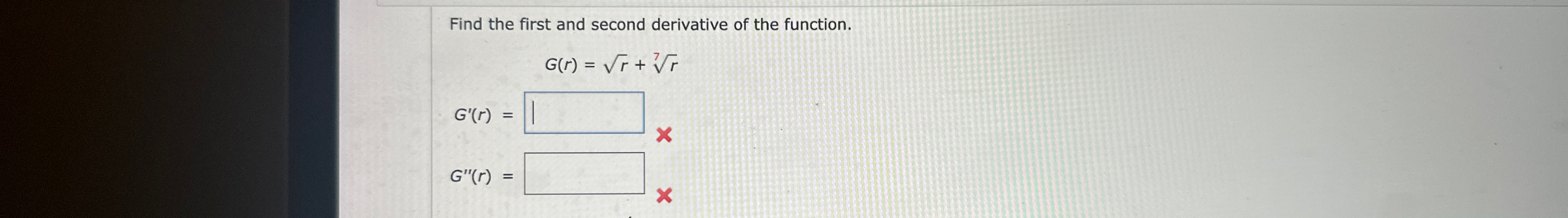 Solved Find the first and second derivative of the | Chegg.com