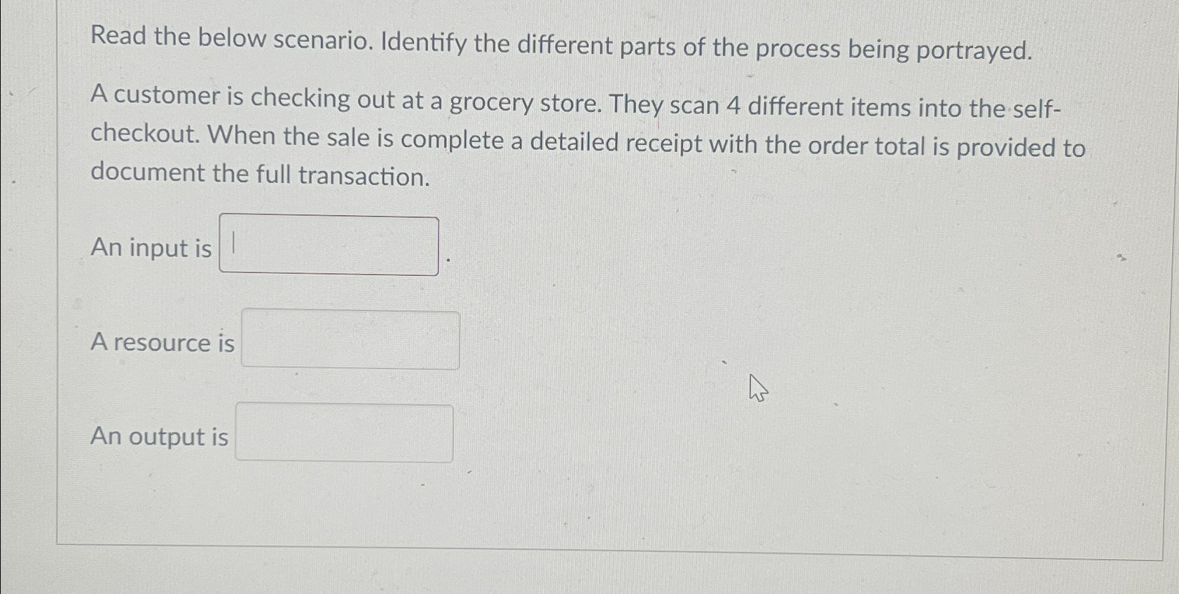 Solved Read the below scenario. Identify the different parts | Chegg.com