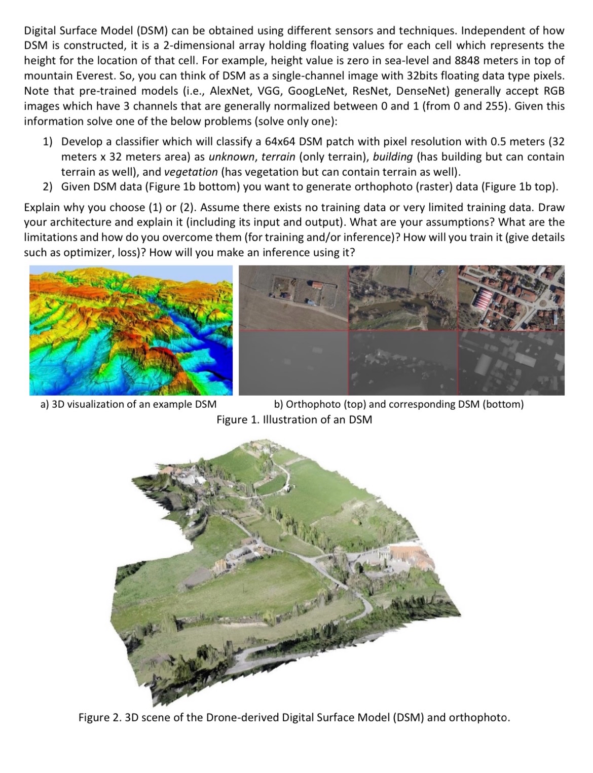 Digital Surface Model (DSM) ﻿can be obtained using | Chegg.com