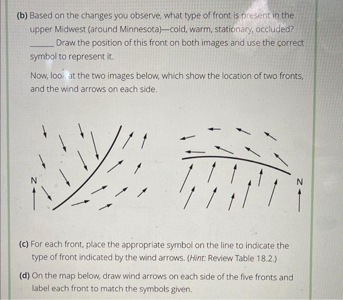 Solved Chapter 18 Weather Patterns 18.4 Identifying Fronts | Chegg.com