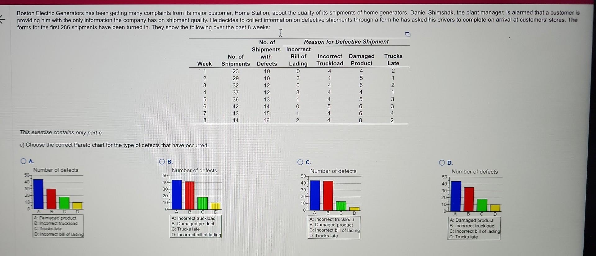 Solved This exercise contains only part c. c) Choose the | Chegg.com