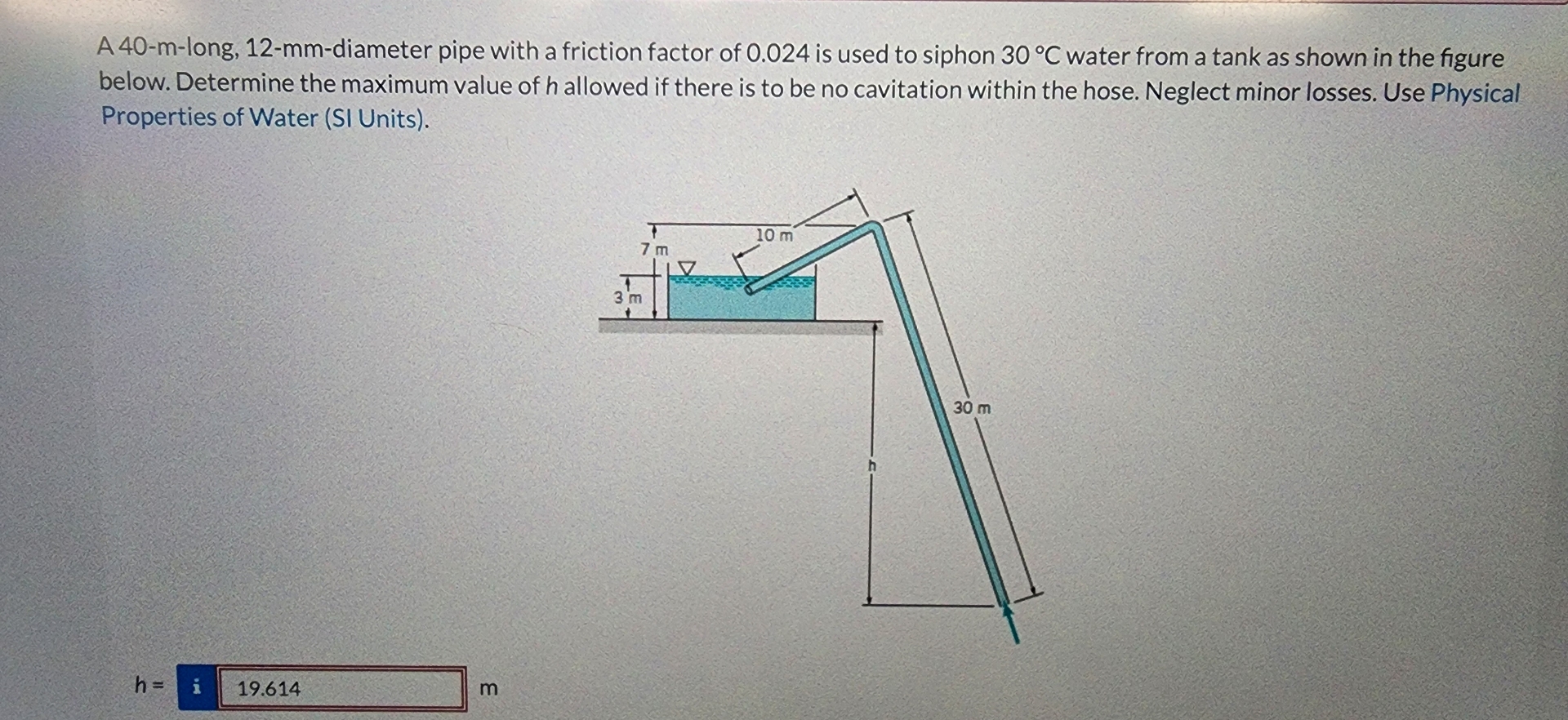 Solved A 40-m-long, 12-mm-diameter pipe with a friction | Chegg.com