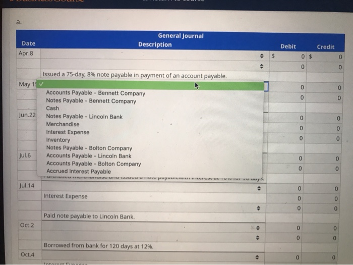 Solved the options for the general journal description are | Chegg.com