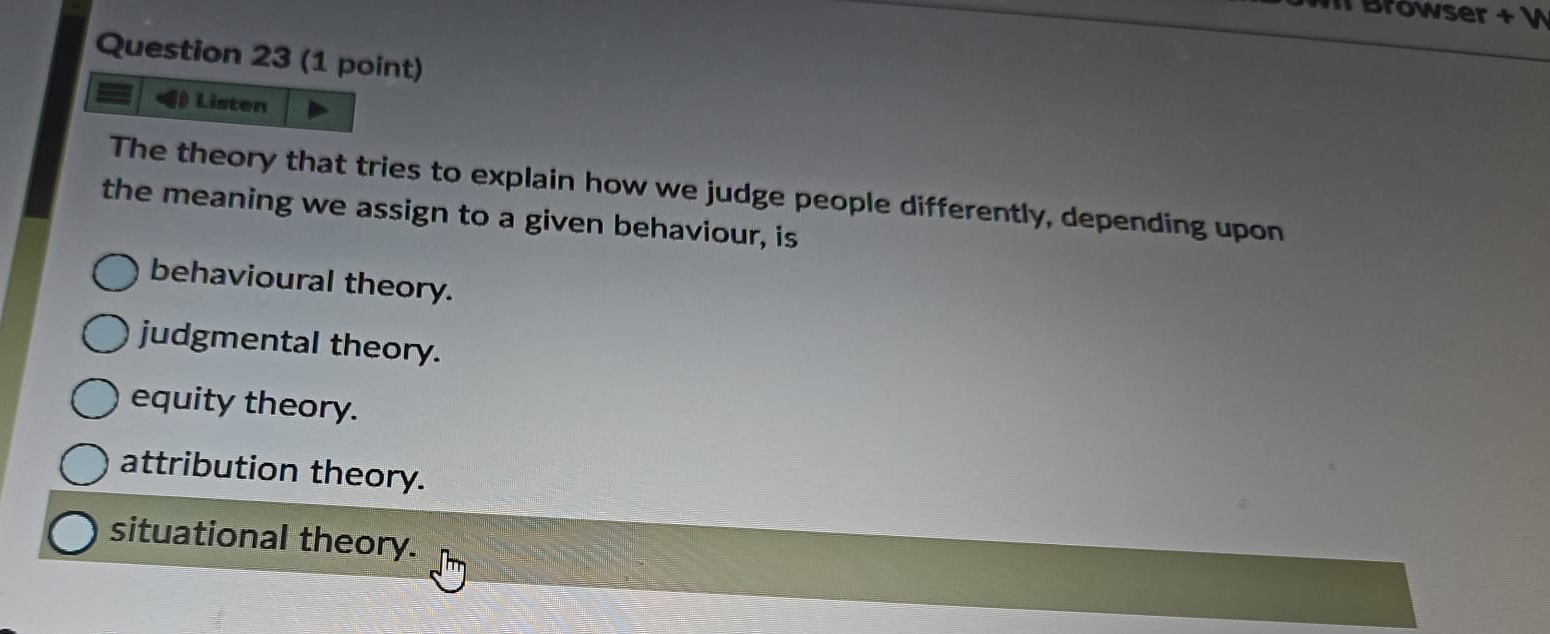 Solved Question 23 (1 ﻿point)The theory that tries to | Chegg.com