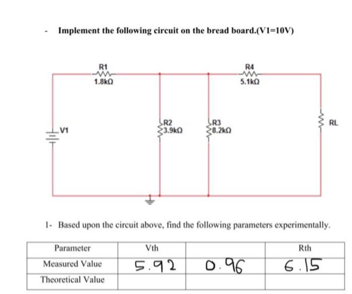 Solved Implement the following circuit on the bread | Chegg.com