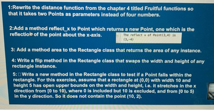 Solved 1:Rewrite the distance function from the chapter 4 | Chegg.com