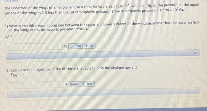 Solved The underside of the wings of an airplane have a | Chegg.com