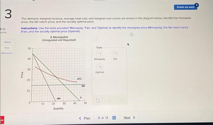 Solved Check my work 3 The demand, marginal-revenue, | Chegg.com