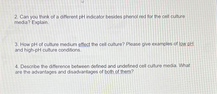 Solved 2. Can you think of a different pH indicator besides | Chegg.com