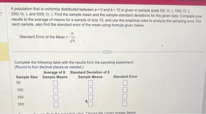Solved A population that is uniformly distributed between | Chegg.com