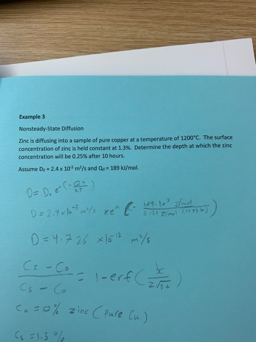 Solved Mohamed Example 1 Steady-State Diffusion Calculate | Chegg.com