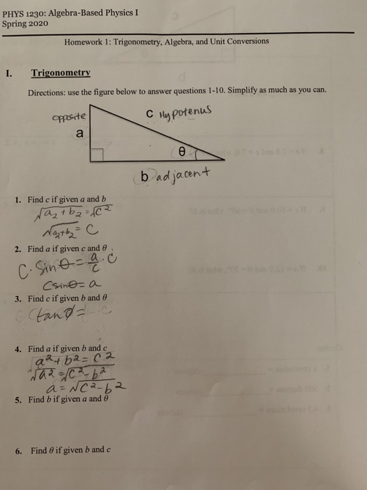 Solved PHYS 1230: Algebra-Based Physics I Spring 2020 | Chegg.com