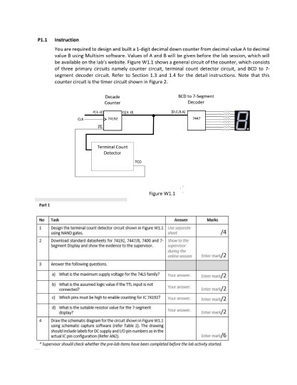 No Marks Task Answer Design the terminal count | Chegg.com