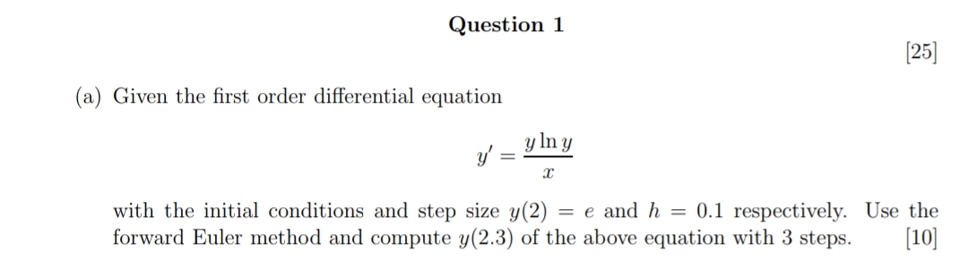 Solved Question 125(a) ﻿Given the first order differential | Chegg.com