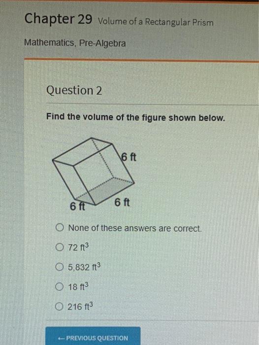 Solved Chapter 29 Volume of a Rectangular Prism Mathematics, | Chegg.com