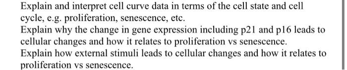 Solved Explain and interpret cell curve data in terms of the | Chegg.com
