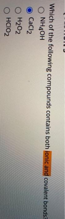 Solved Which of the following compounds contains both ionic | Chegg.com