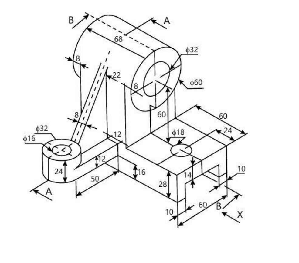 Front, top, side and bottom perspective drawing is | Chegg.com
