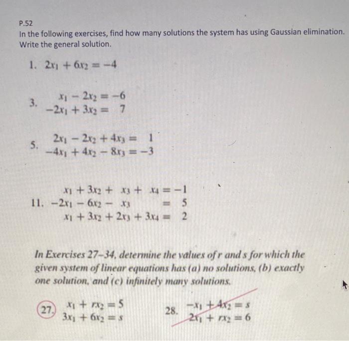 Solved Linear Algebra. Find how many solutions the system | Chegg.com