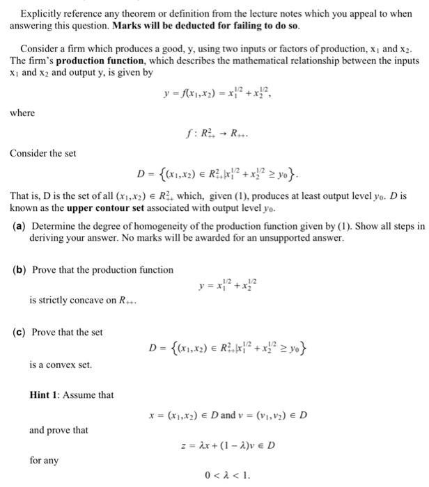 Solved Explicitly reference any theorem or definition from | Chegg.com