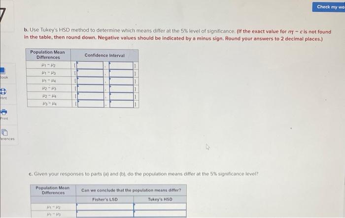 Solved A one-way analysis of variance experiment produced | Chegg.com