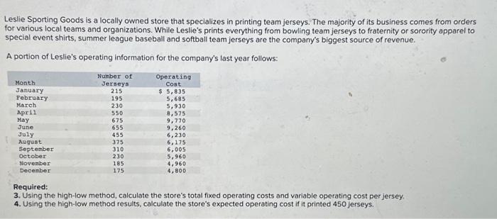 Solved Required: 3. Using the high-low method, calculate | Chegg.com