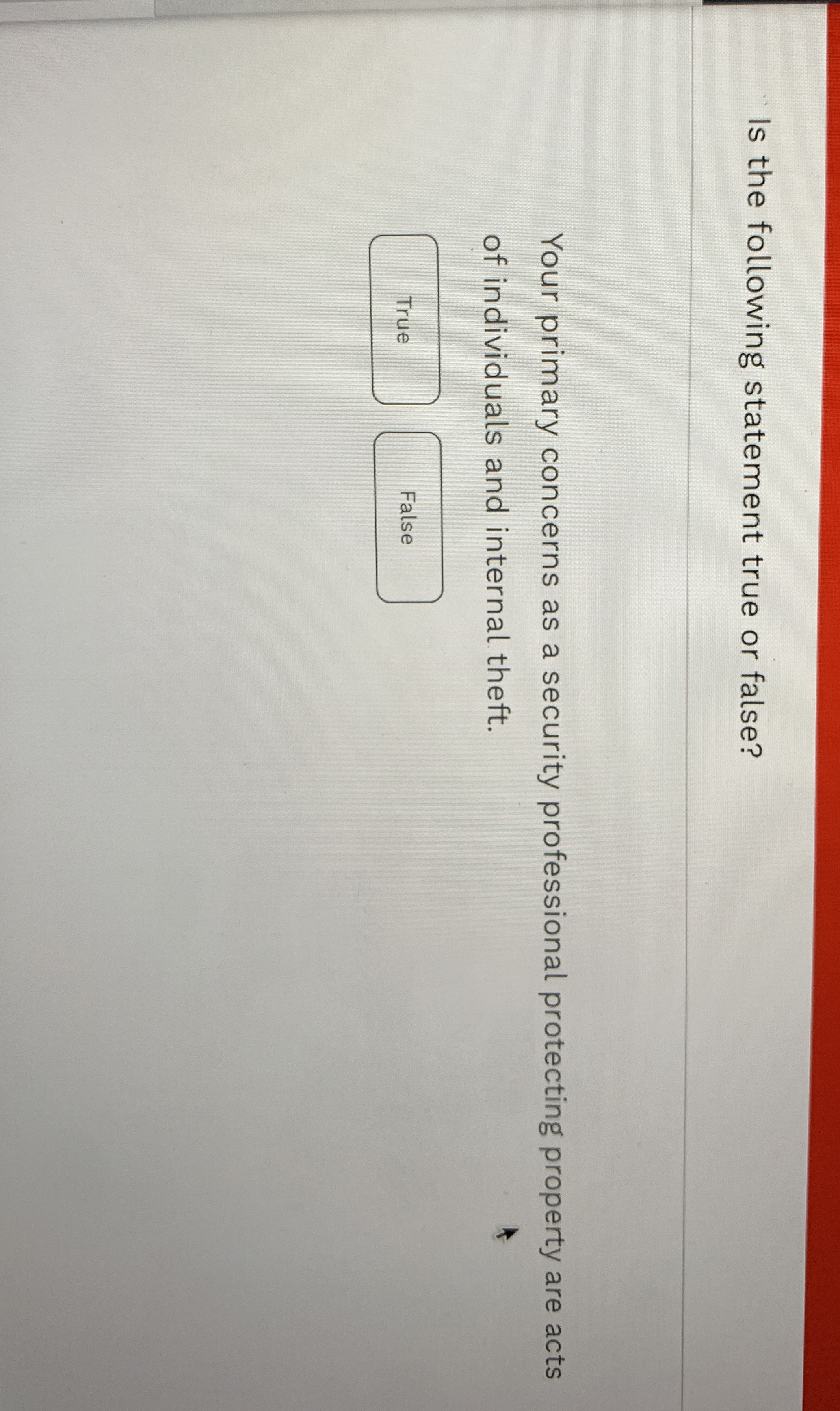 Solved Is the following statement true or false?Your primary | Chegg.com