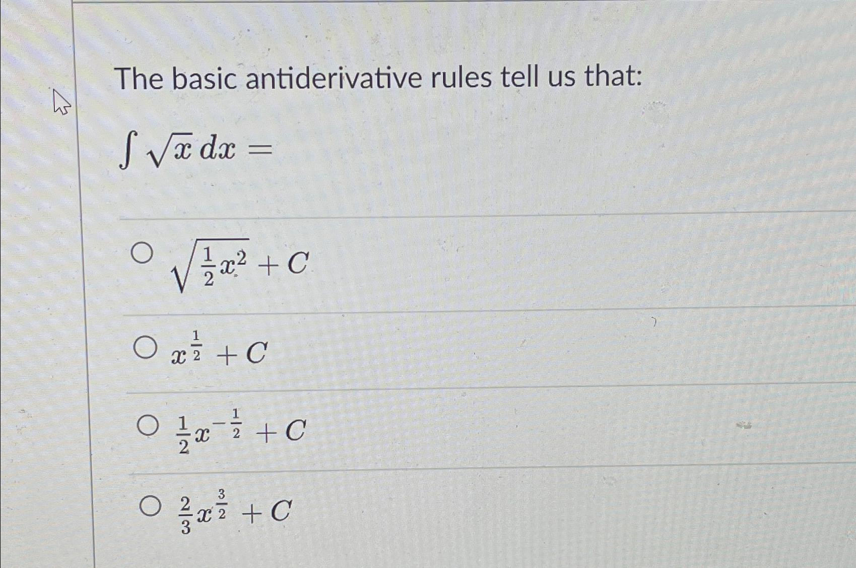 Solved The basic antiderivative rules tell us | Chegg.com