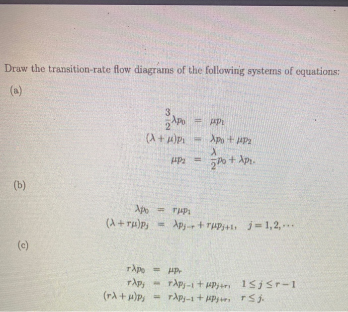 Solved Draw the transition-rate flow diagrams of the | Chegg.com