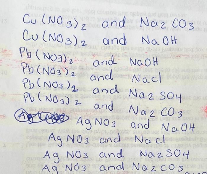 Solved 3. Write all the reactions that showed a precipitate. | Chegg.com