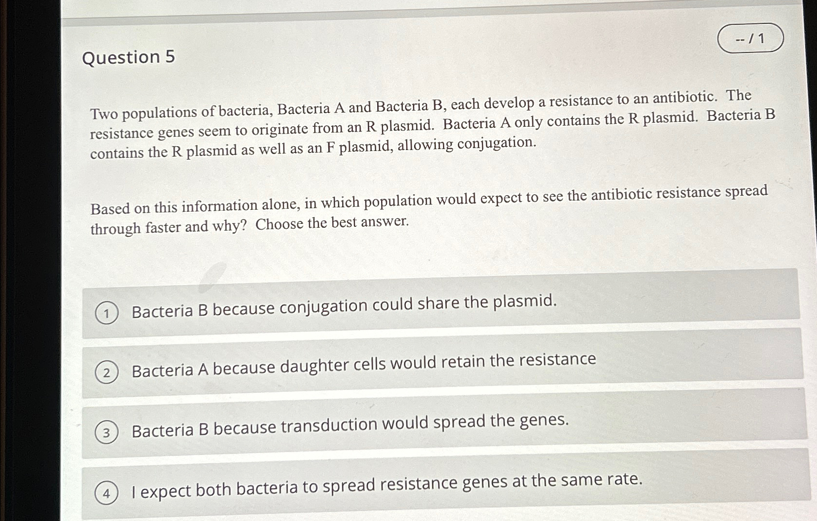 Solved Question 5--1Two populations of bacteria, Bacteria A | Chegg.com