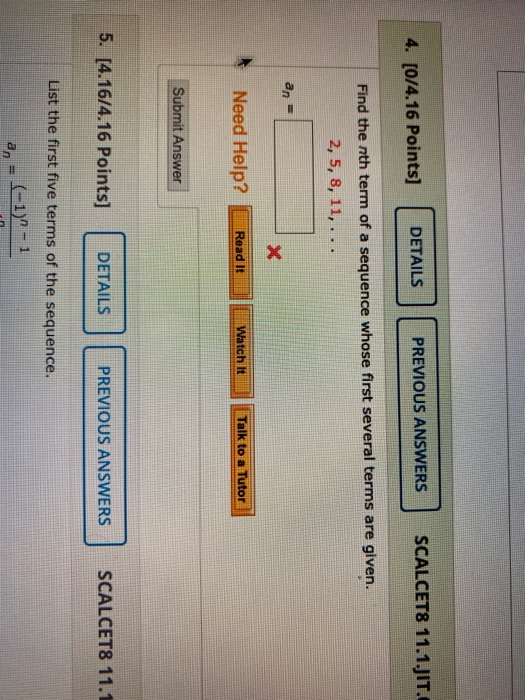 Solved DETAILS 4. [0/4.16 Points) PREVIOUS ANSWERS SCALCET8 | Chegg.com