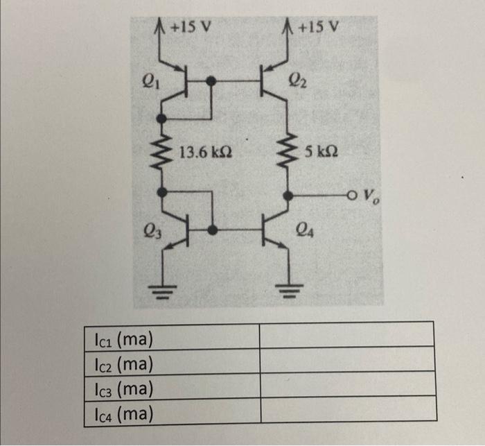 Solved 1) For the circuit below determine Ic1, Ic2, Ic3 and | Chegg.com