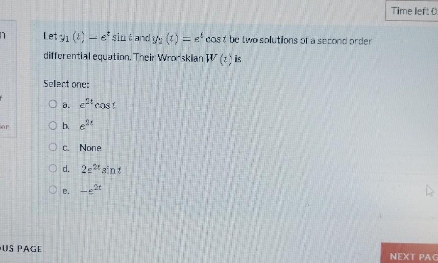 Solved Let y1(t)=etsint and y2(t)=etcost be two solutions of | Chegg.com